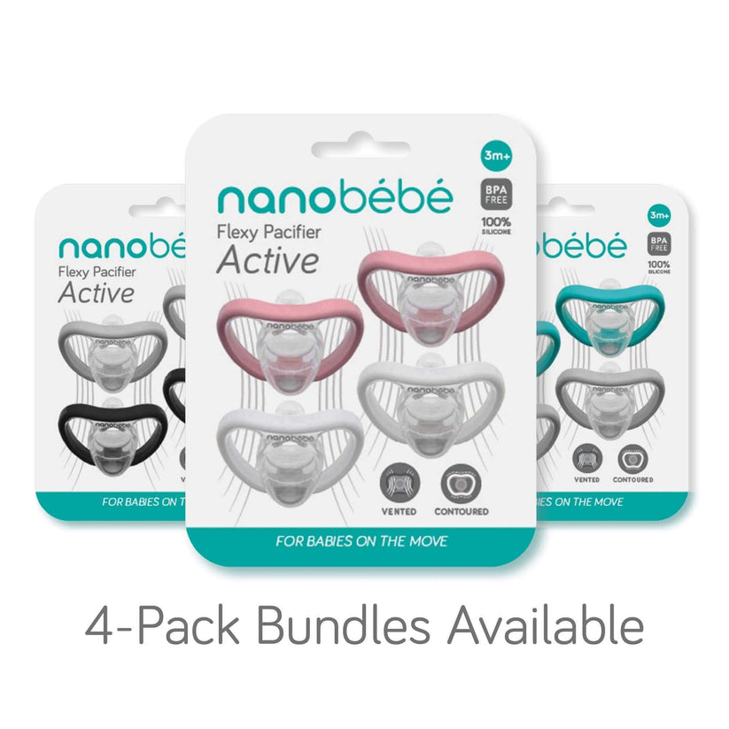 Flexy Active Pacifier - 4m+ Silicone Pacifier, 4-pack – Nanobébé